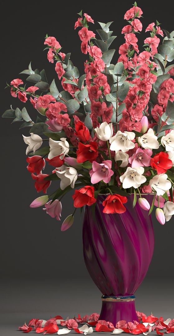 Bouquet Spring Flowers Tulips 3D Model - TurboSquid 1285528