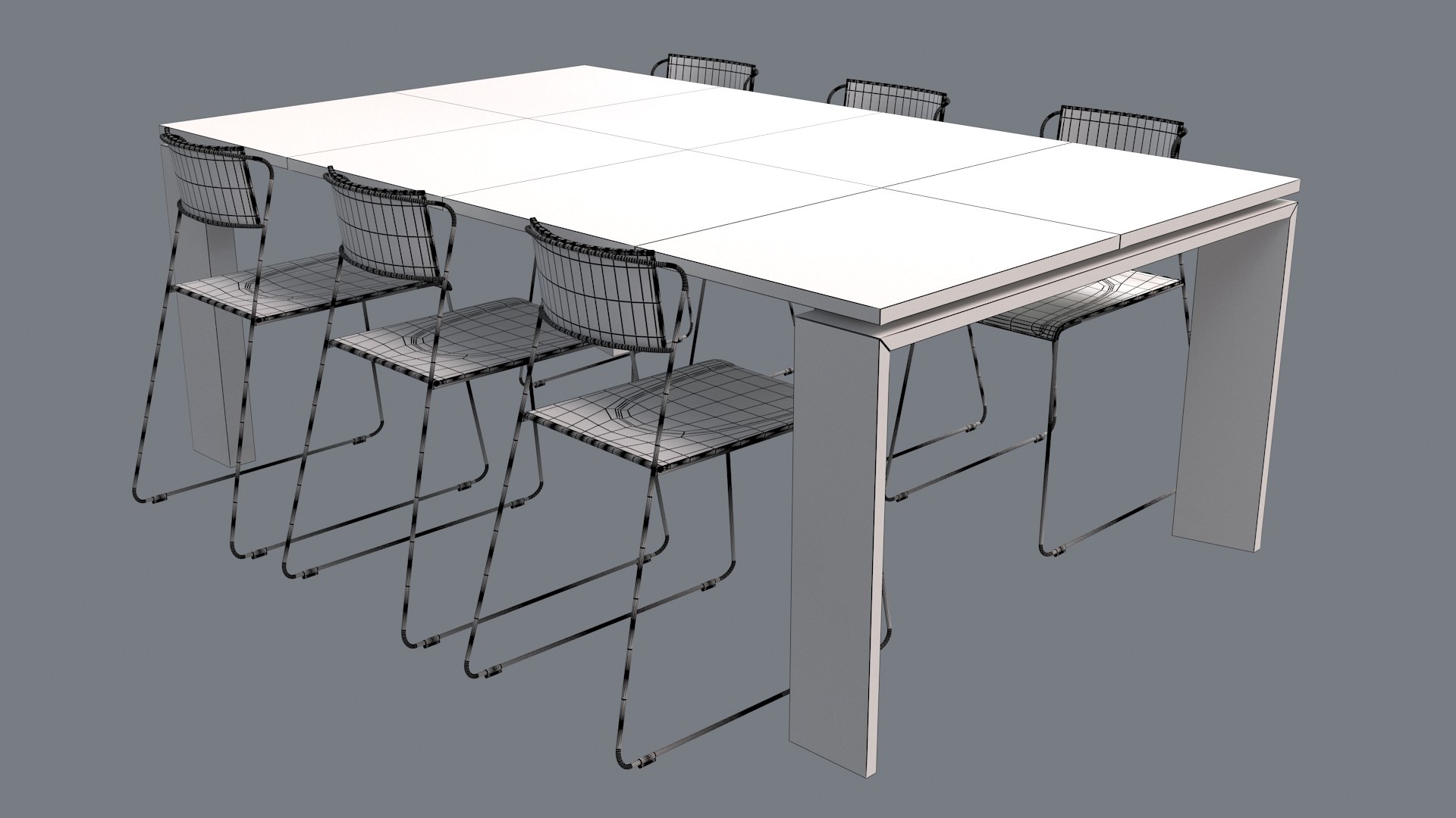 3D dining table set modern - TurboSquid 1710012