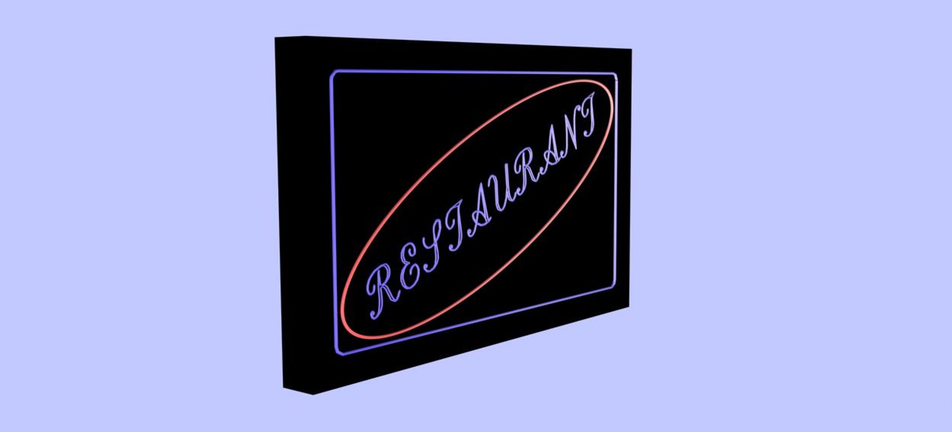 3d Model Neon Sign Board