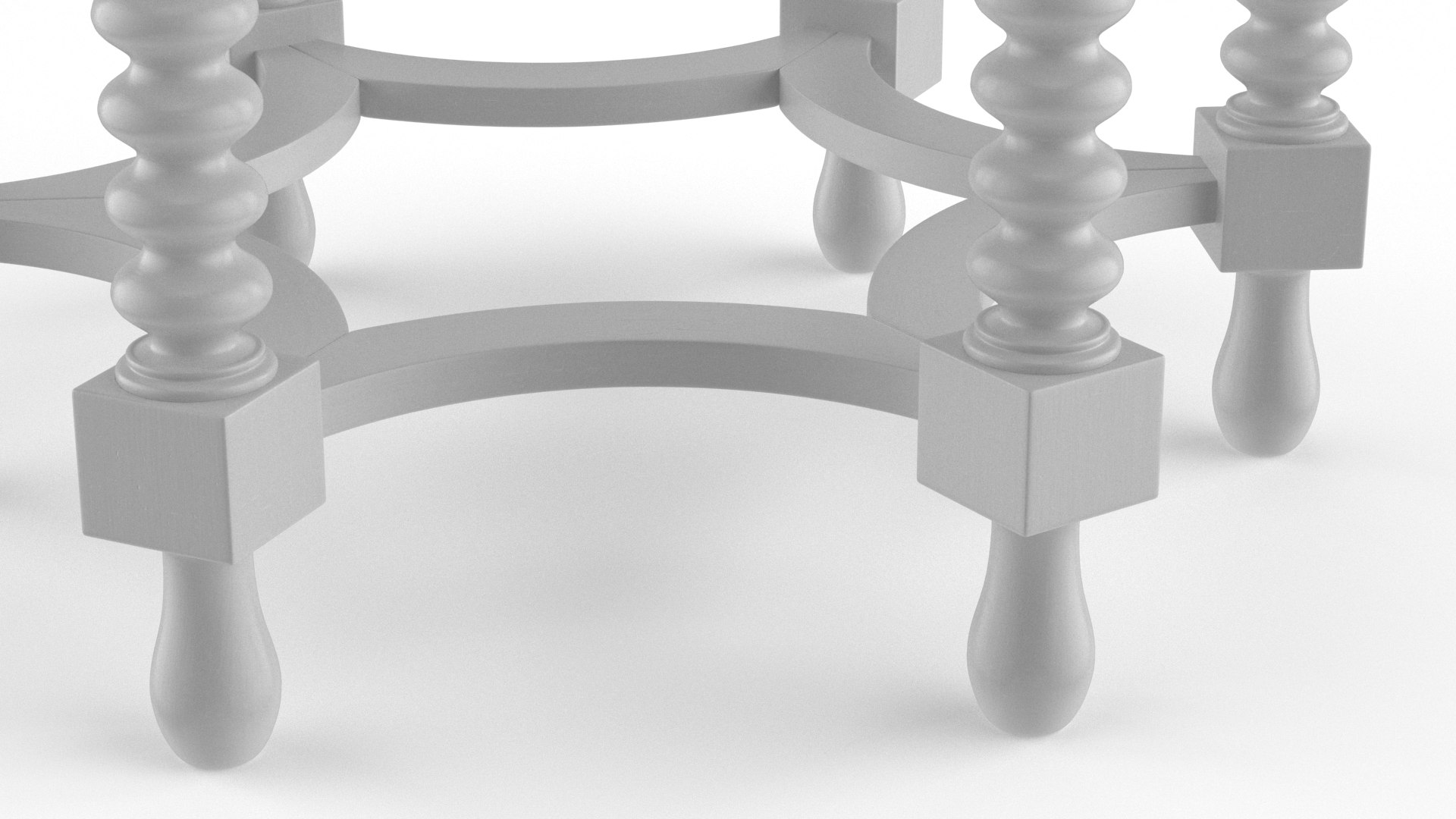 Hexagonal Side Table Stool White 3D - TurboSquid 2390126