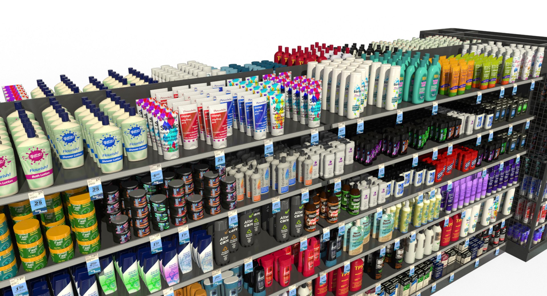 Store Shelf Body Care 3d Model