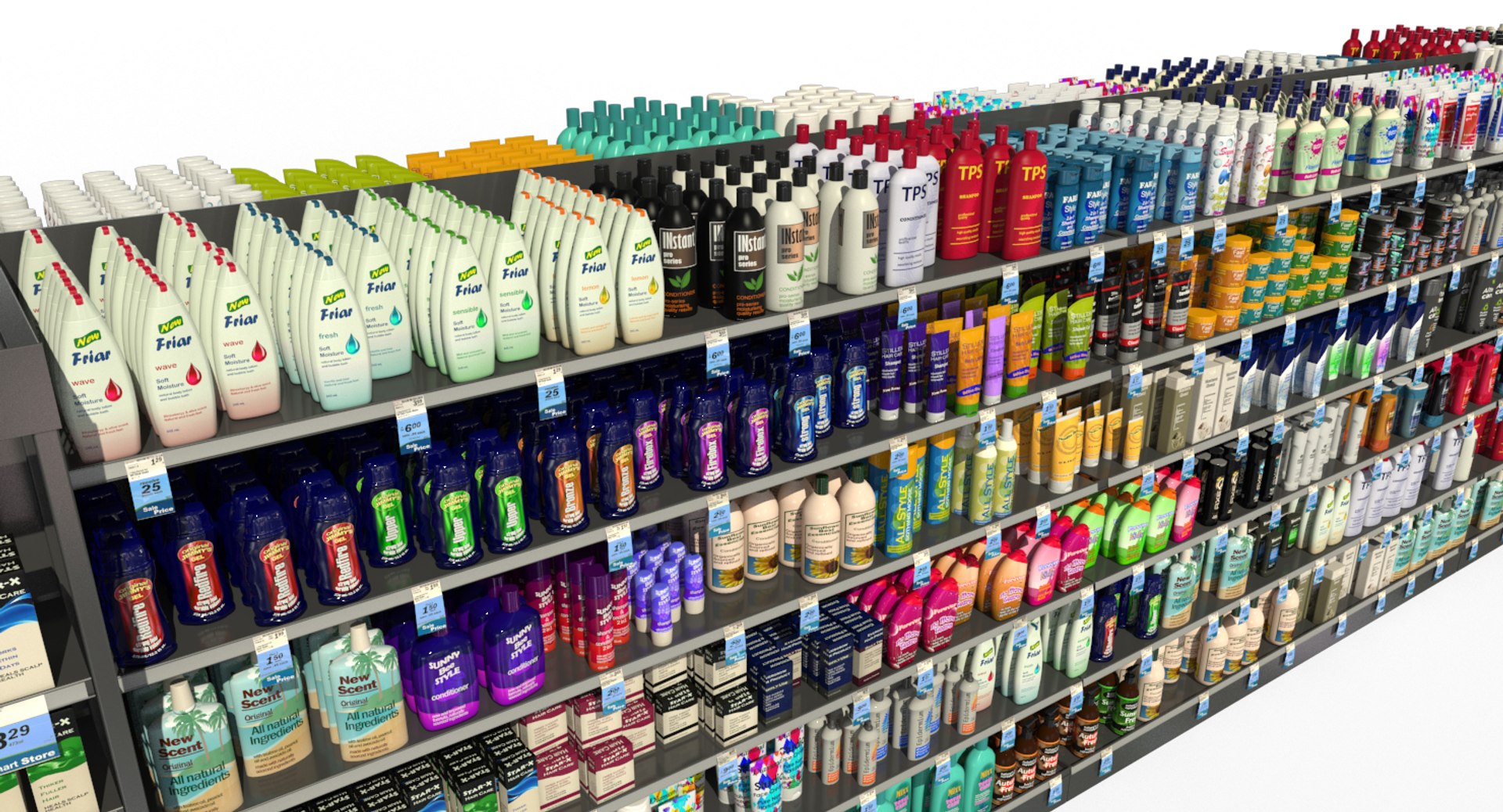 Store Shelf Body Care 3d Model