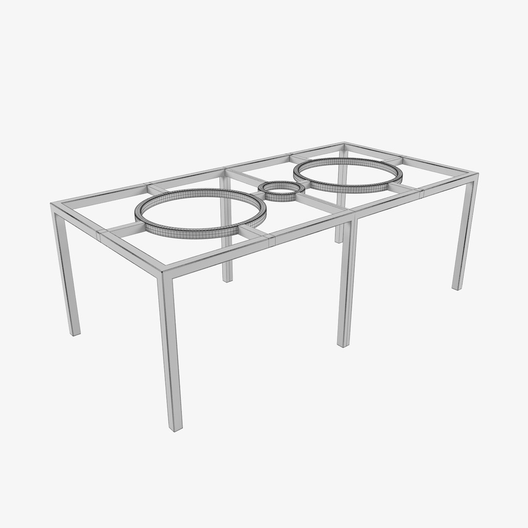 Circle Square Table 3D Model - TurboSquid 1374115