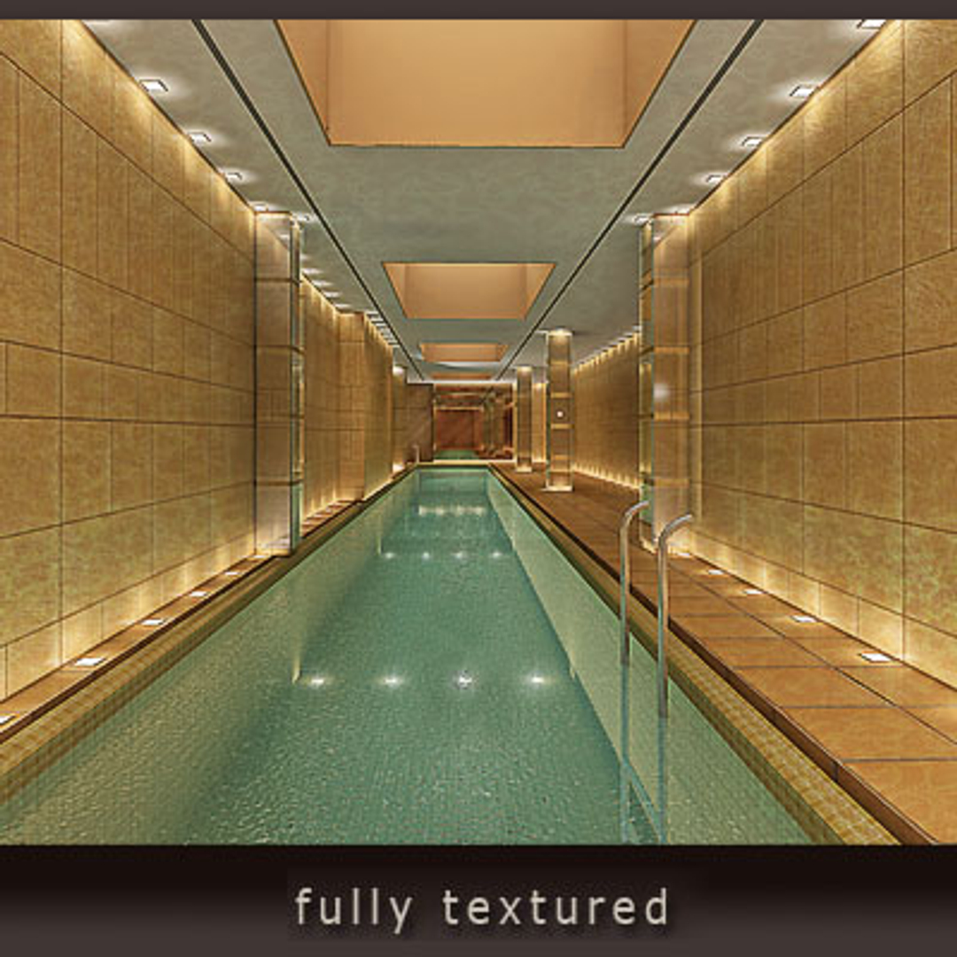 3 swimming pools variants 3d model