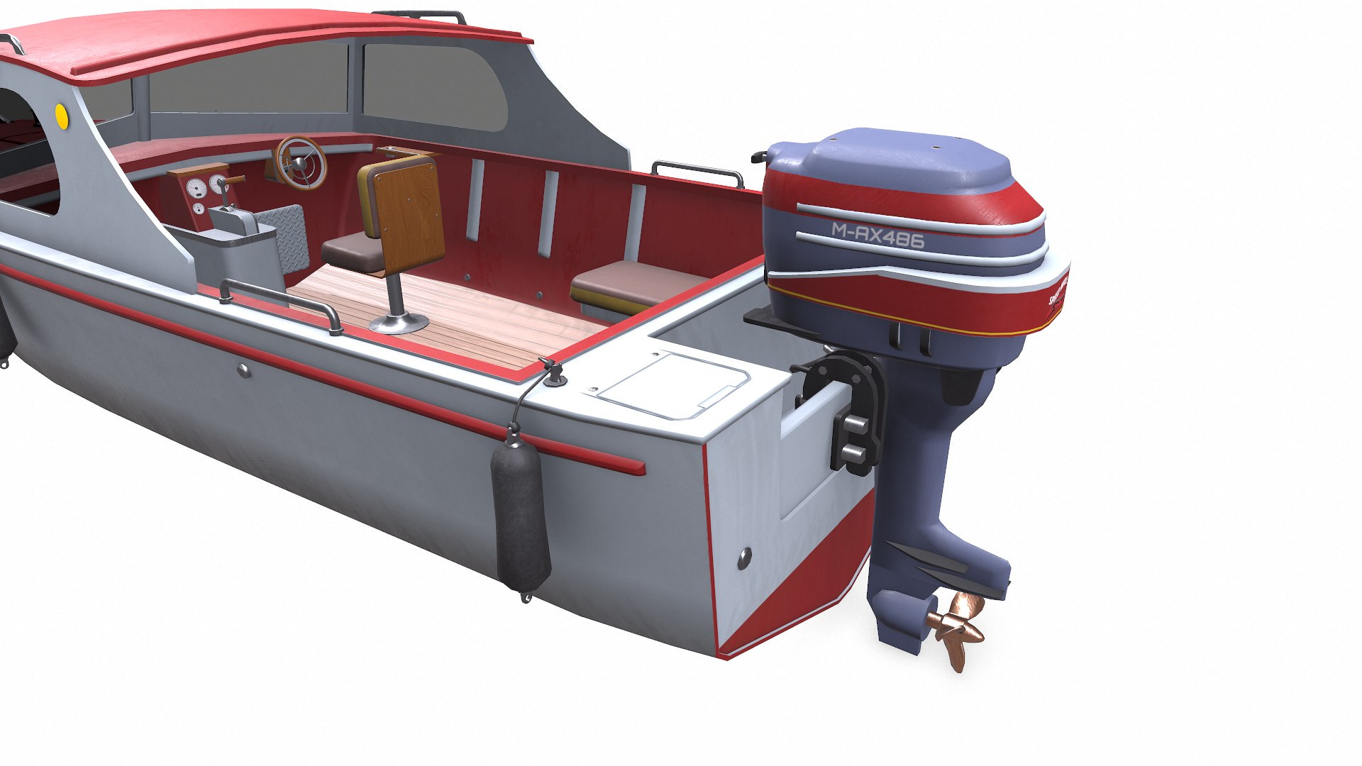 3D Old Vintage Motorboat Low-poly PBR - TurboSquid 2368761