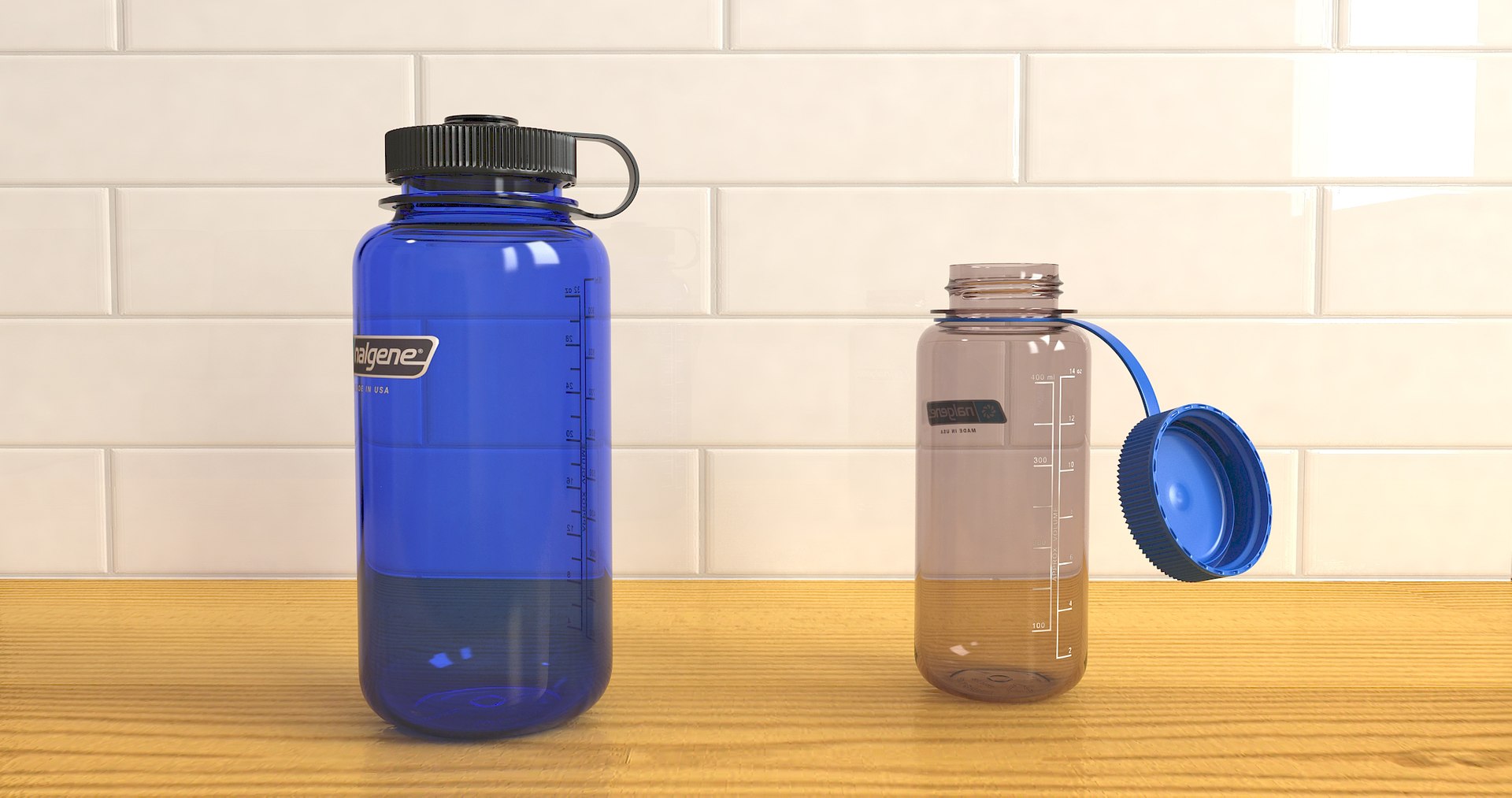 Nalgene Plastic Bottles 16oz 32oz 3D Model - TurboSquid 1952986