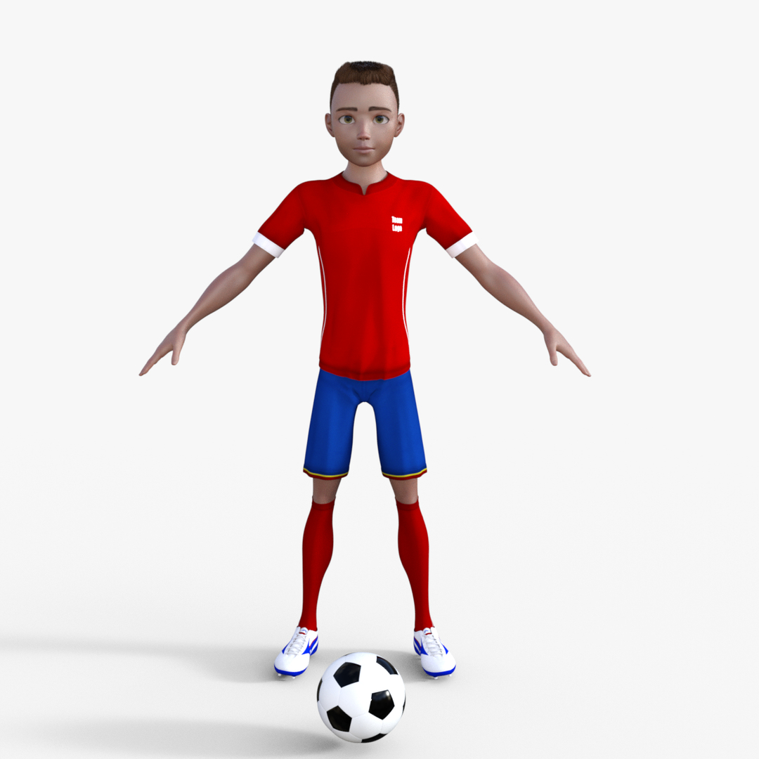 modelo 3d Cartoon Footballer Rigged - TurboSquid 1976465
