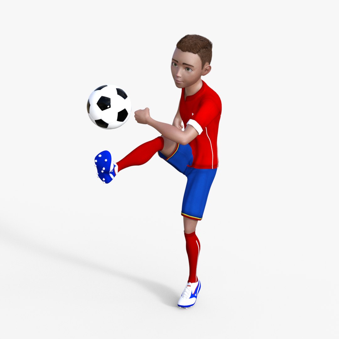 Cartoon Footballer Rigged 3D Model - TurboSquid 1976465