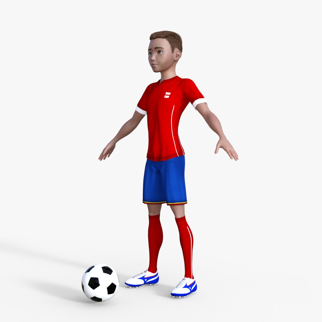 Cartoon Footballer Rigged 3D Model - TurboSquid 1976465