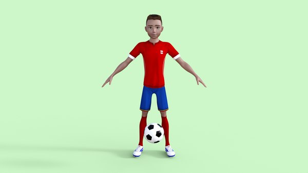 Cartoon Footballer Rigged 3D model - TurboSquid 1976465