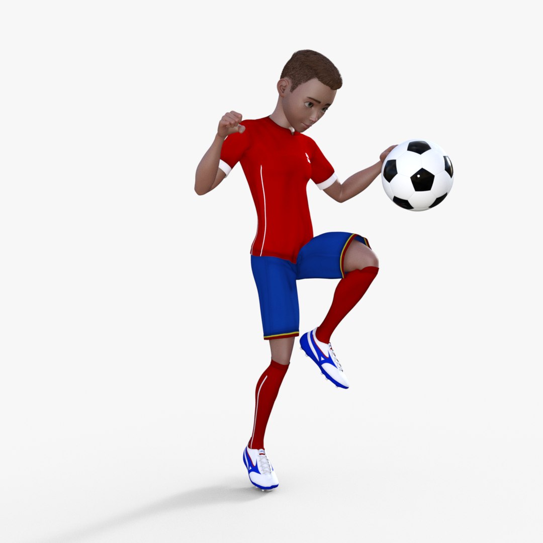 Cartoon Footballer Rigged 3D Model - TurboSquid 1976465