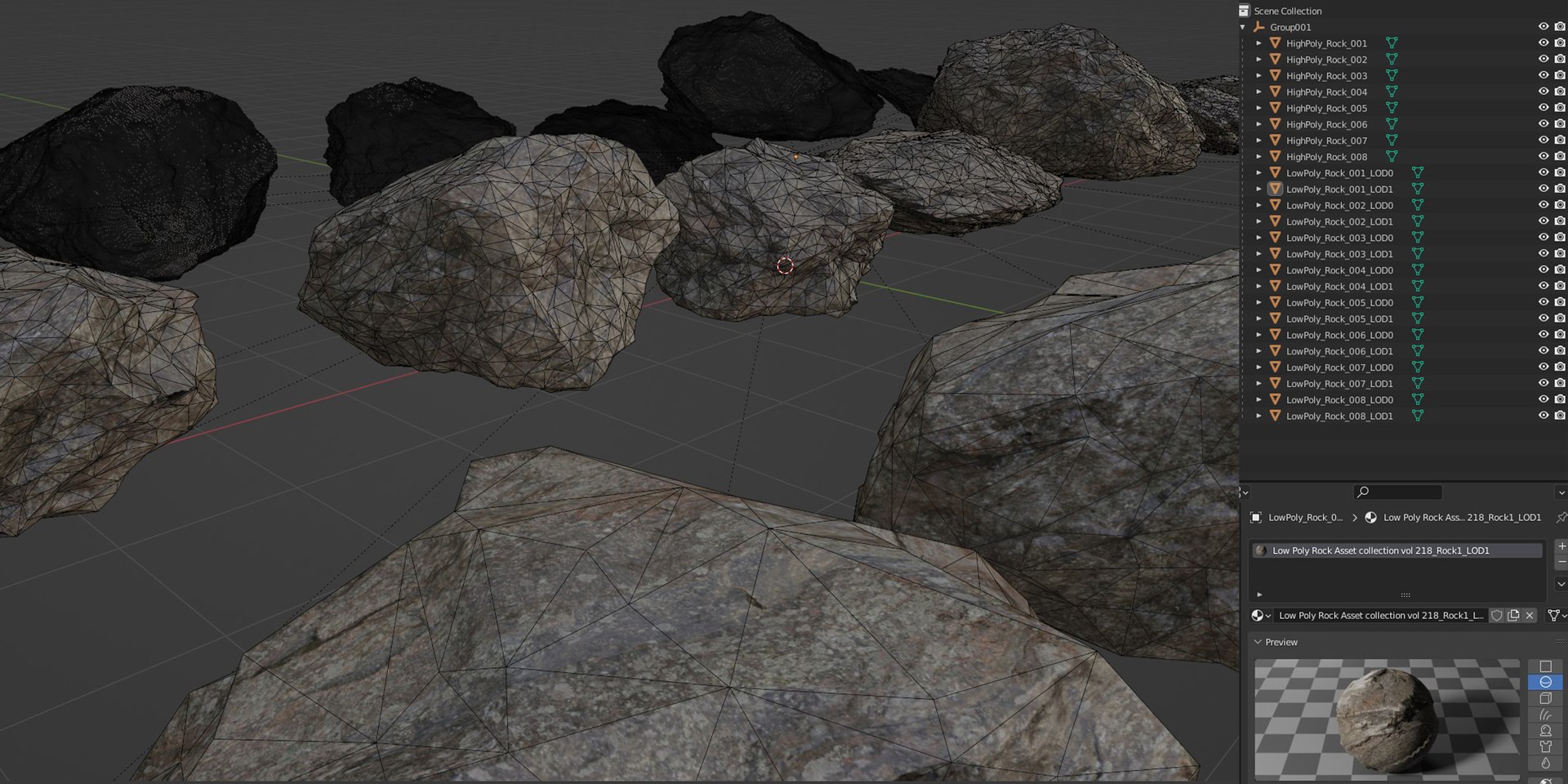 3D Low Poly Rock Asset Collection Vol 218-3dsmax-Blender - TurboSquid ...