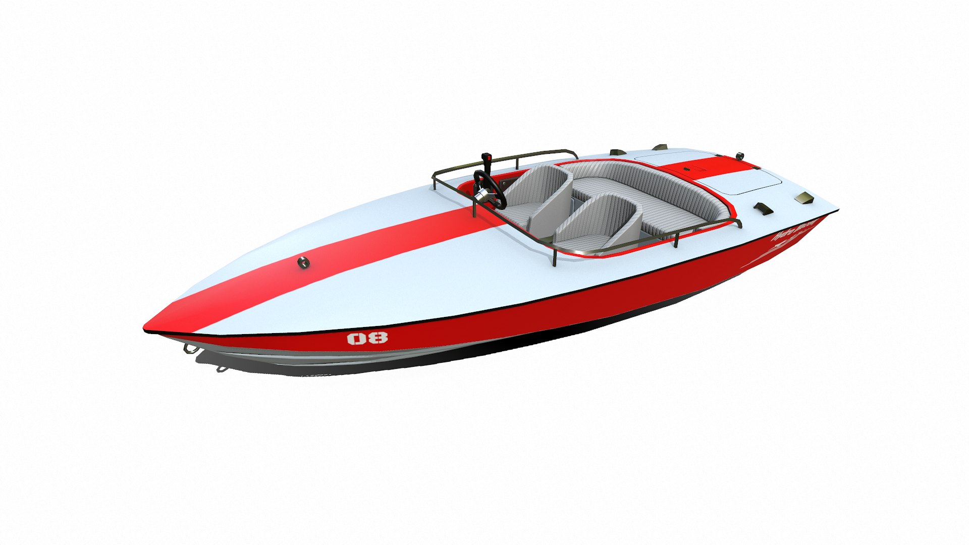 3D Speedboat Low-poly PBR Model - TurboSquid 2087220
