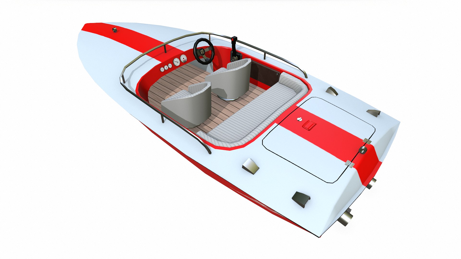 3D Speedboat Low-poly PBR Model - TurboSquid 2087220