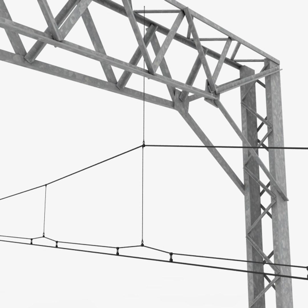 3d Railway Track Catenary Railroad Rail