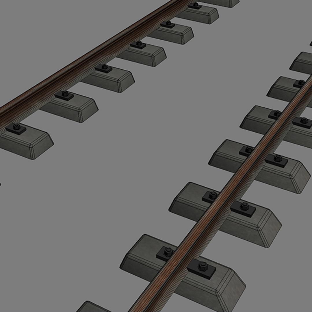 3d railway track catenary railroad rail