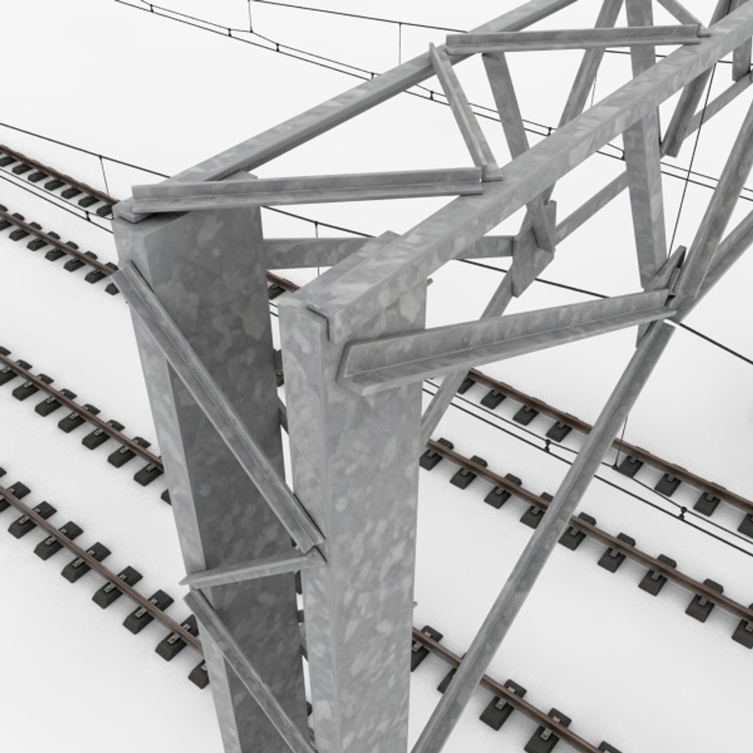 3d Railway Track Catenary Railroad Rail