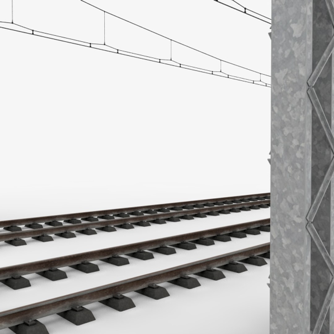 3d Railway Track Catenary Railroad Rail