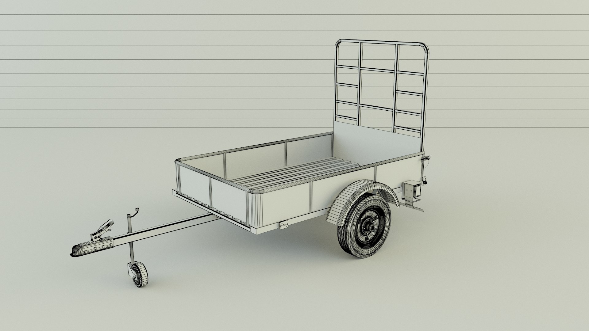 3D Car Trailer Model 72 Model - TurboSquid 2233721