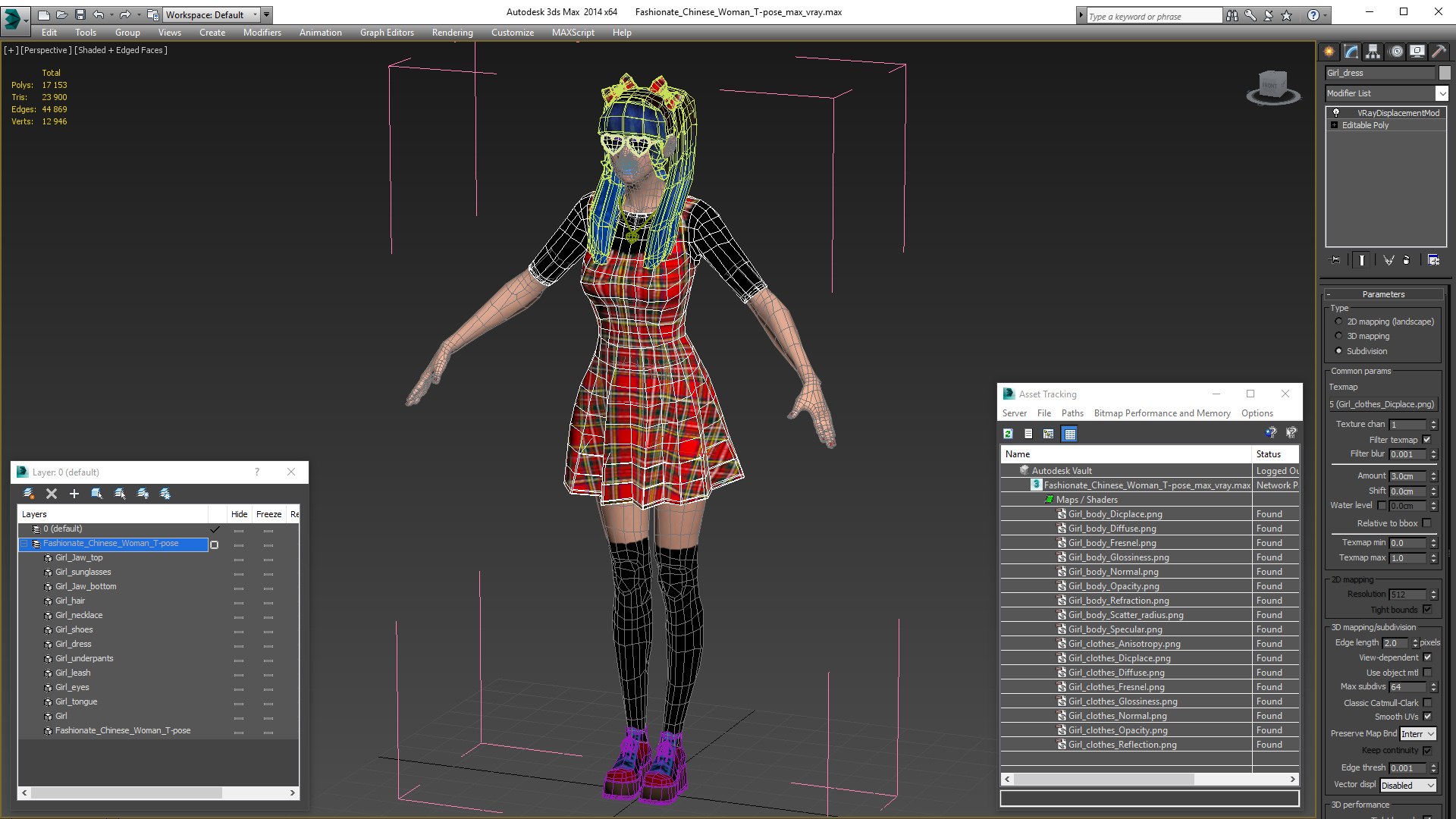 3D Fashionable Chinese Woman T-pose model - TurboSquid 1845214