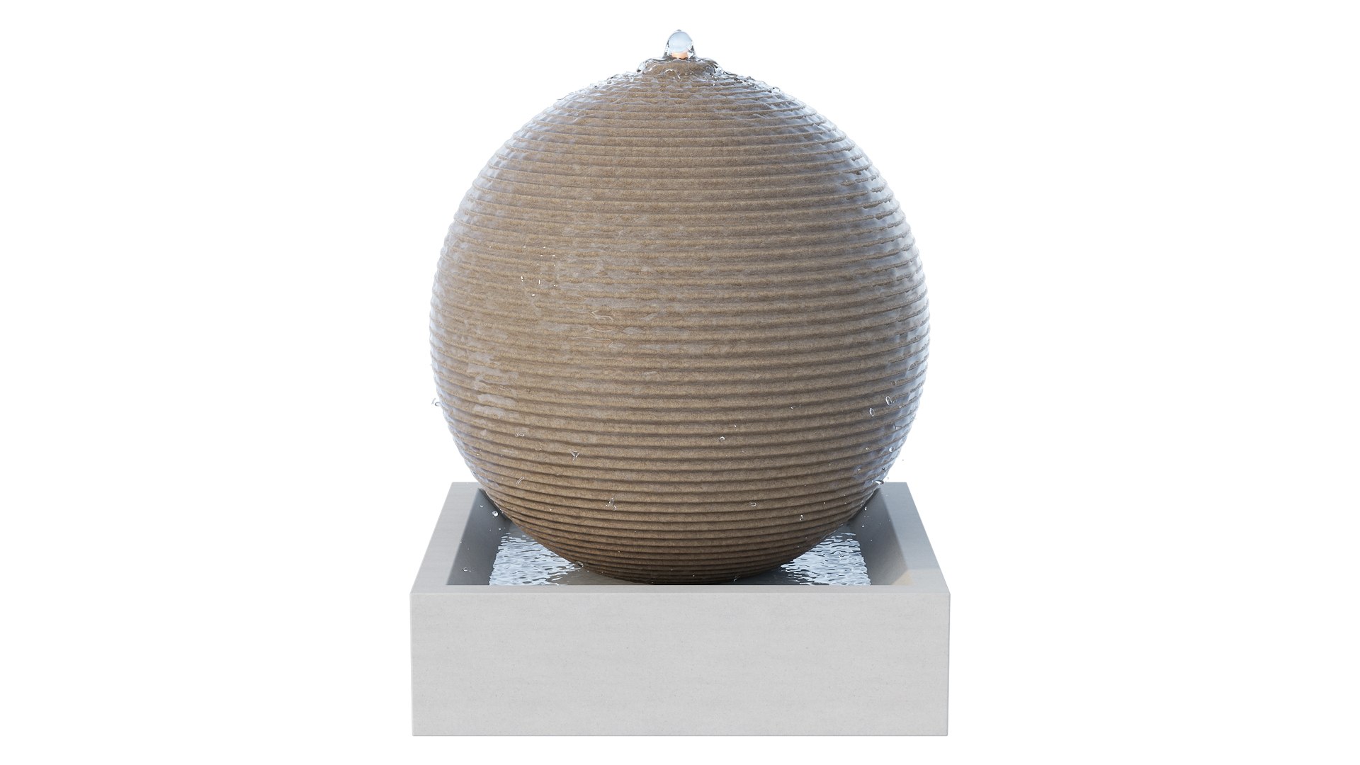 Ribbed Sphere Fountain Model - TurboSquid 2130266