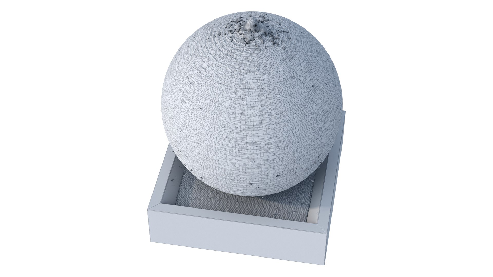 Ribbed Sphere Fountain Model - TurboSquid 2130266