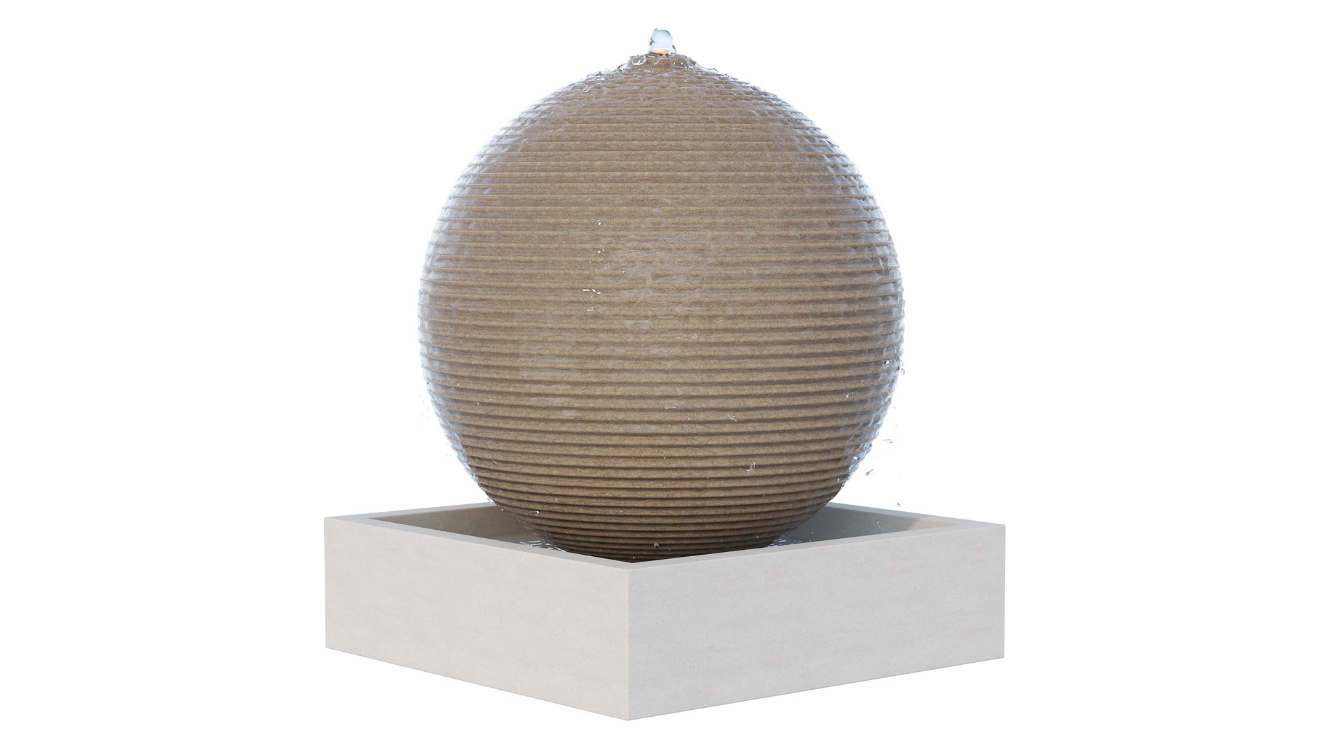 Ribbed Sphere Fountain Model - TurboSquid 2130266