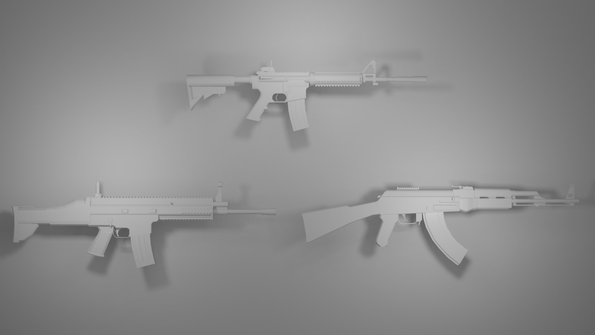 3D Model Assault Rifle Collection - TurboSquid 1986286
