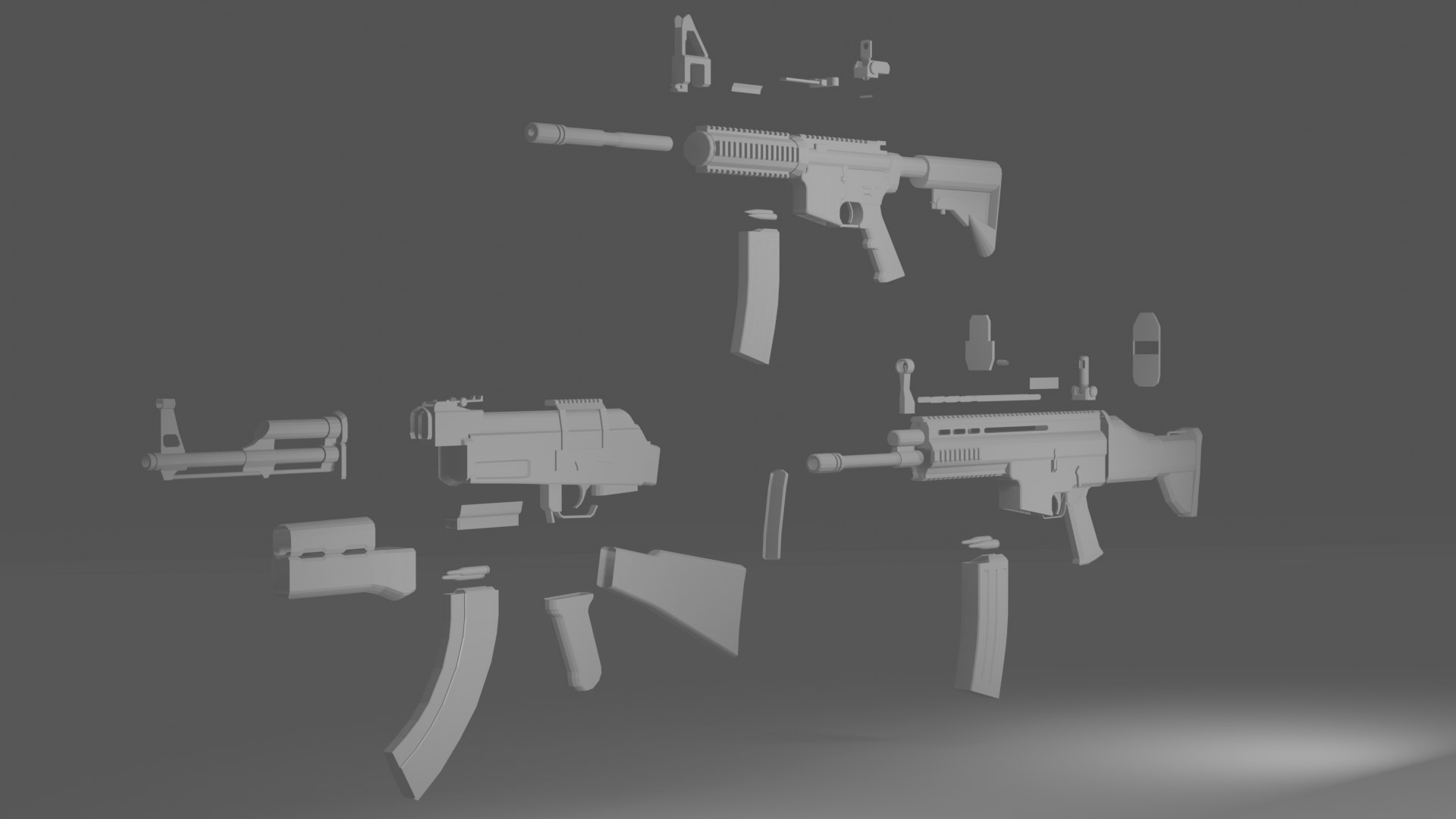 3D Model Assault Rifle Collection - TurboSquid 1986286