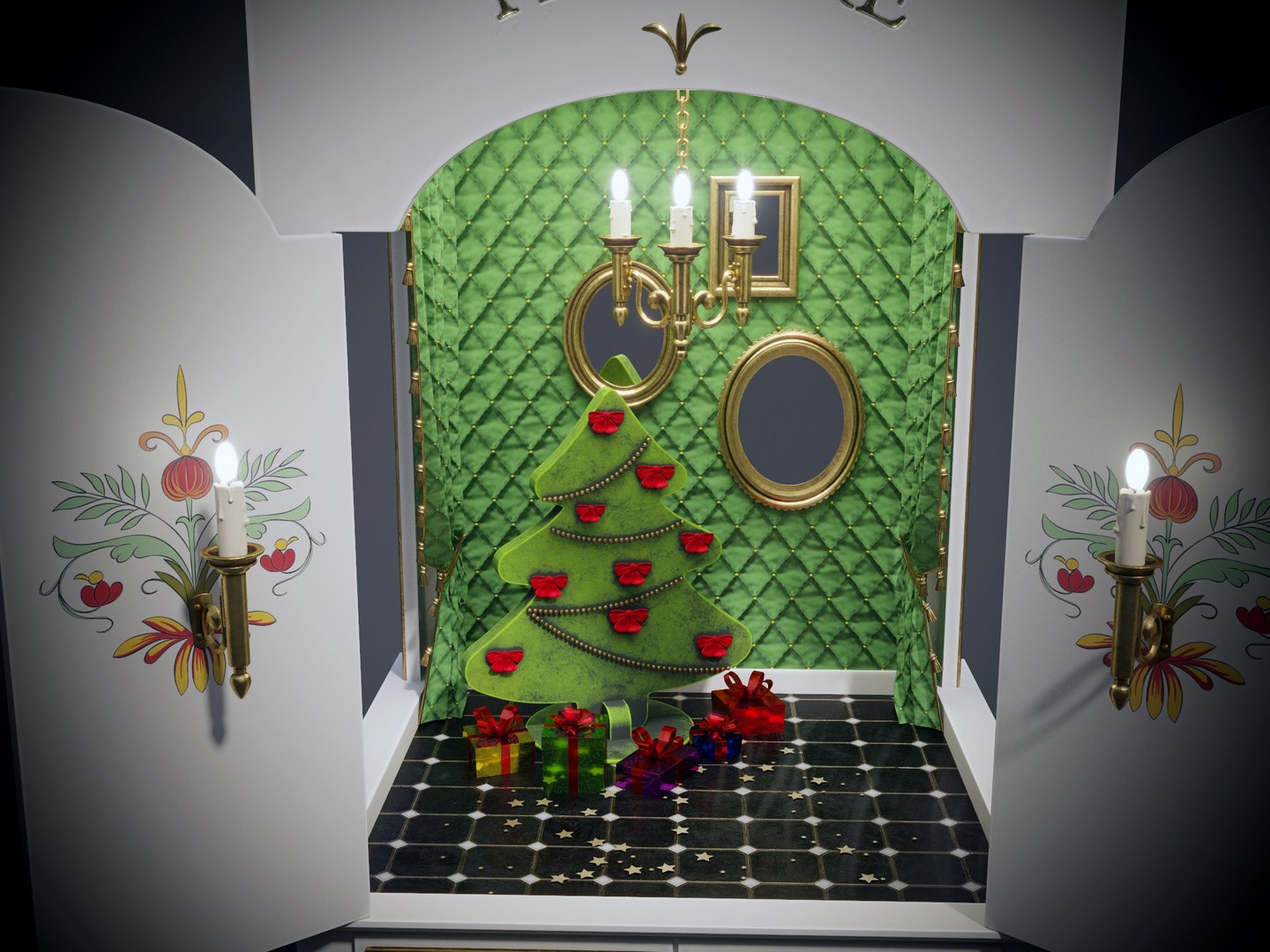 Theater Christmas Scene 3D Model - TurboSquid 1846781