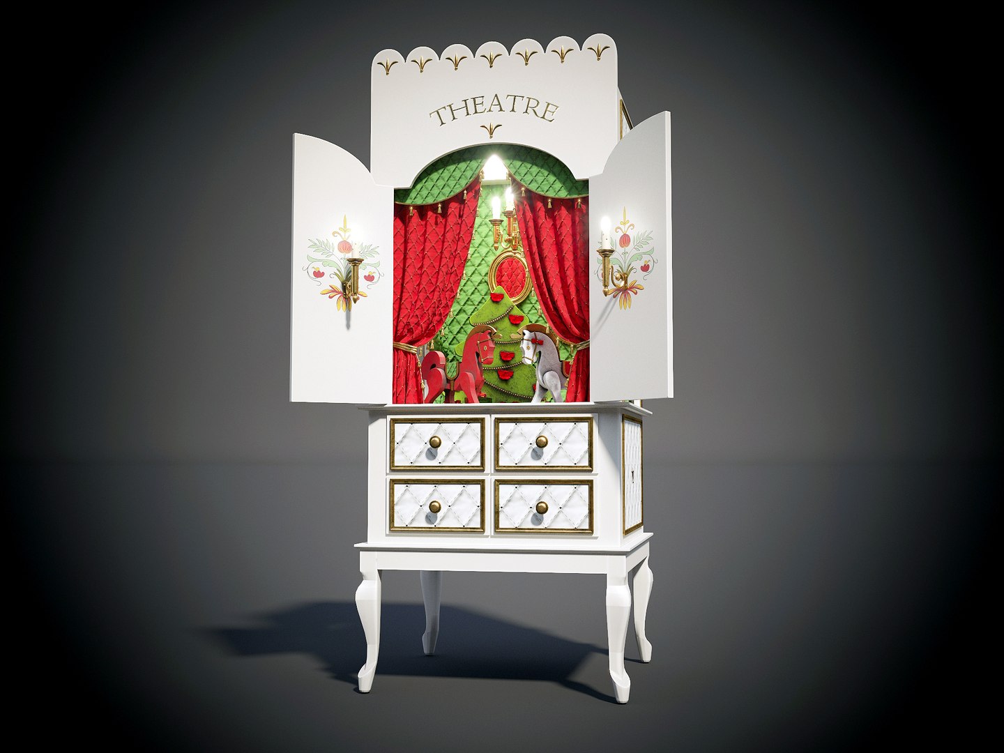 Theater Christmas Scene 3D Model - TurboSquid 1846781