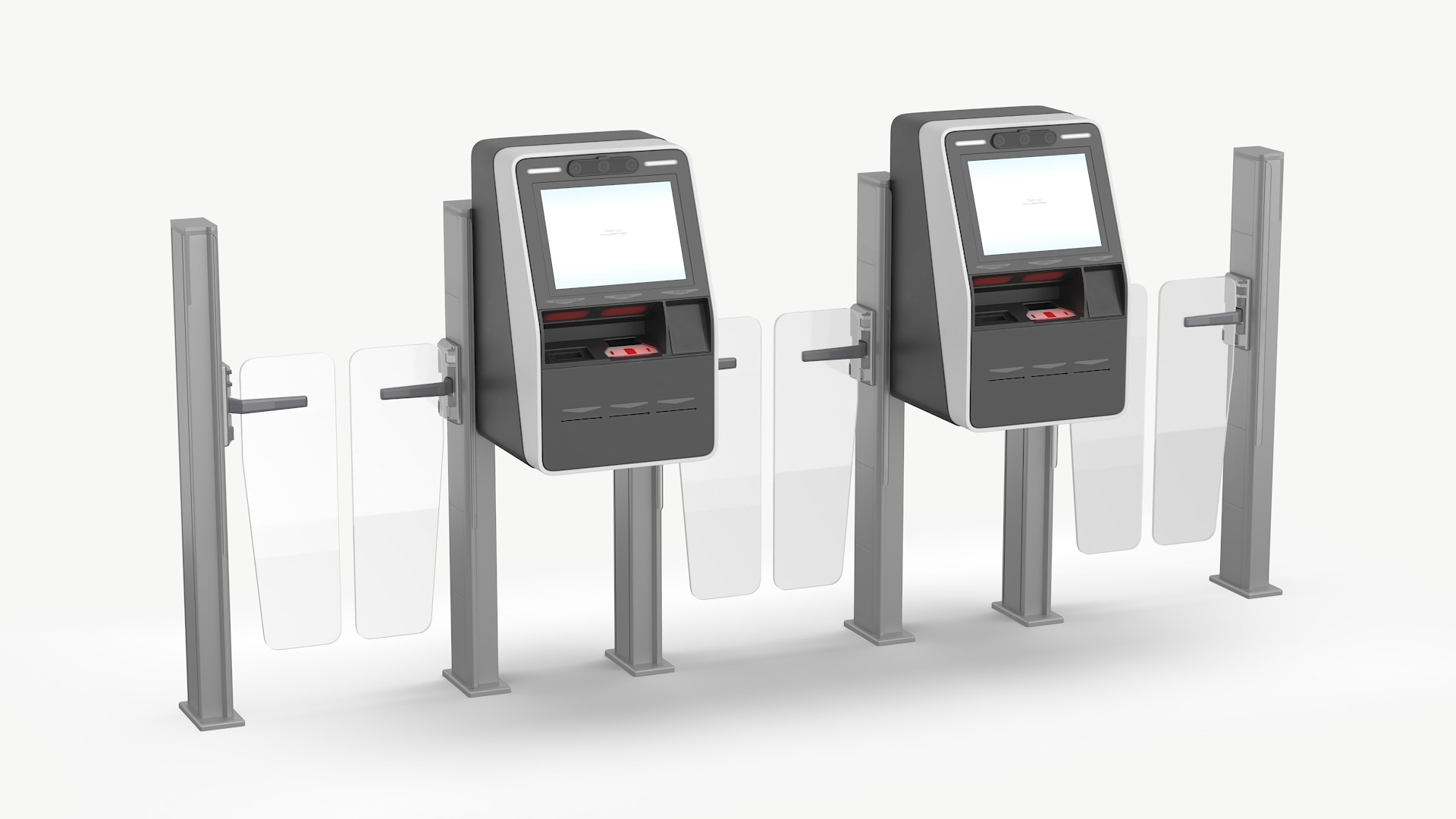 Automated Biometrics Access Turnstile System 3D - TurboSquid 2381707