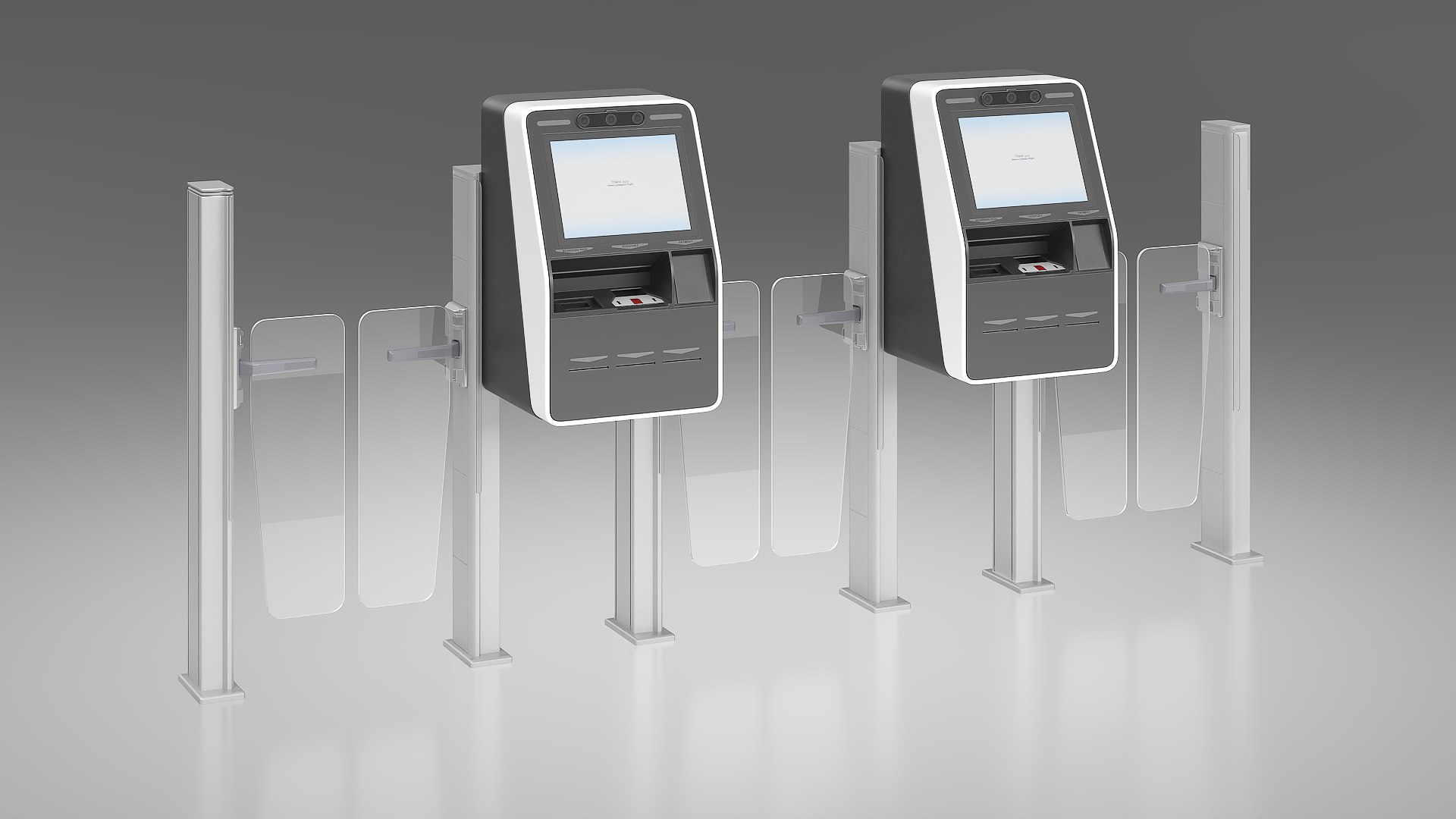 Automated Biometrics Access Turnstile System 3D - TurboSquid 2381707