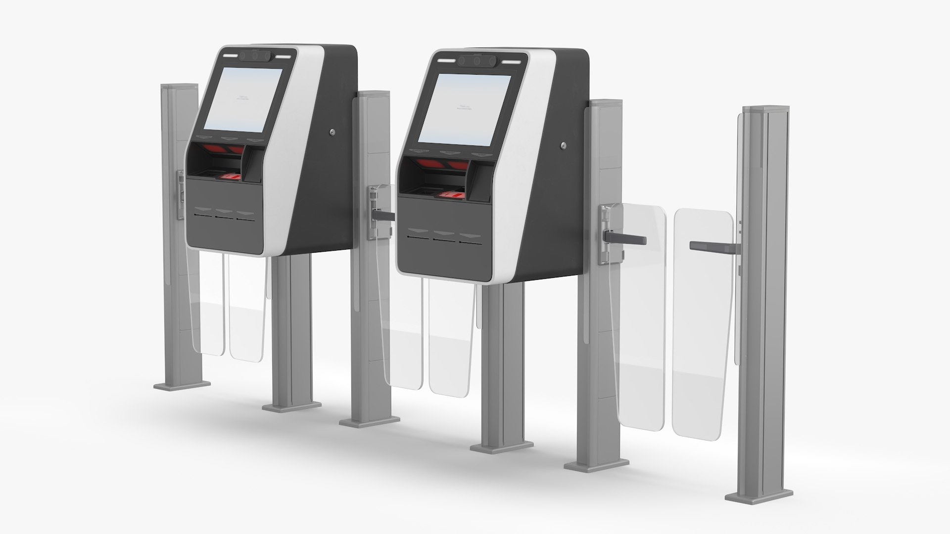 Automated Biometrics Access Turnstile System 3D - TurboSquid 2381707