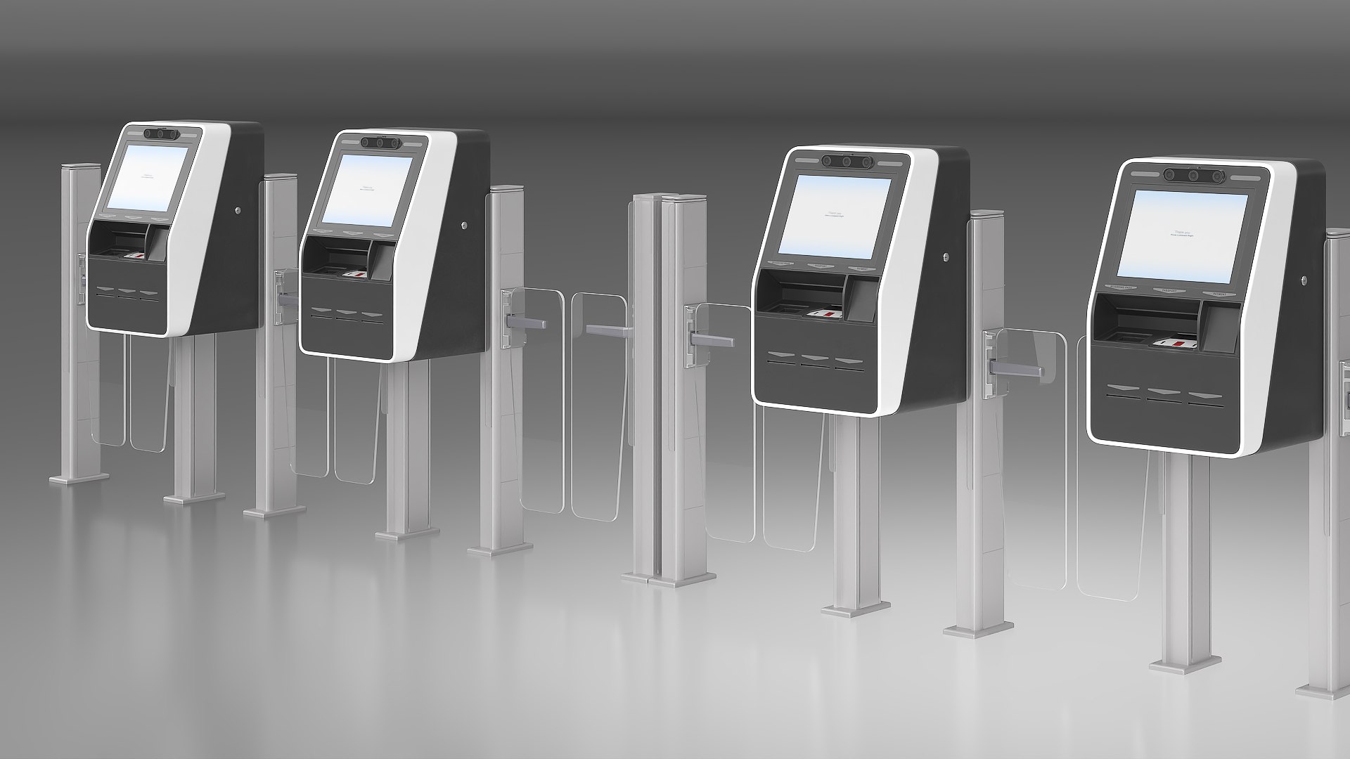 Automated Biometrics Access Turnstile System 3D - TurboSquid 2381707