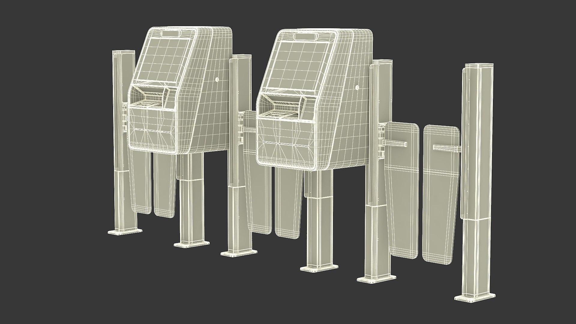 Automated Biometrics Access Turnstile System 3D - TurboSquid 2381707