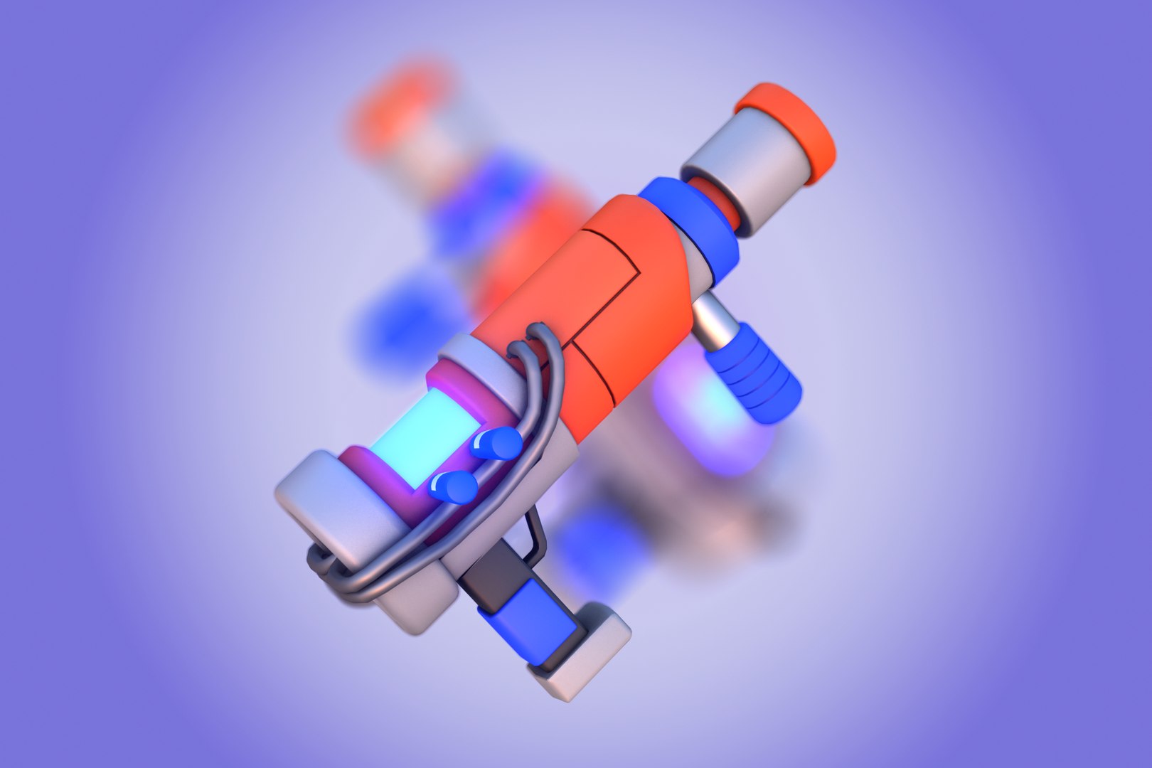 3D 3D Stylized Ray Gun Package Model - TurboSquid 2254785