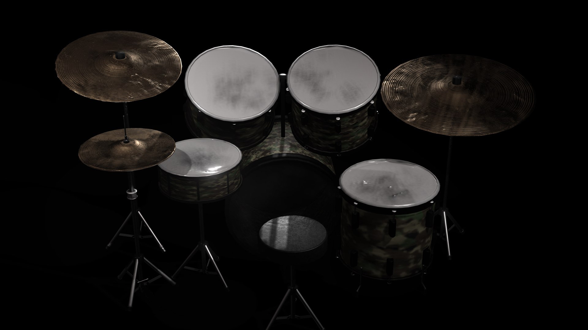 Pbr drum kit model - TurboSquid 1564784