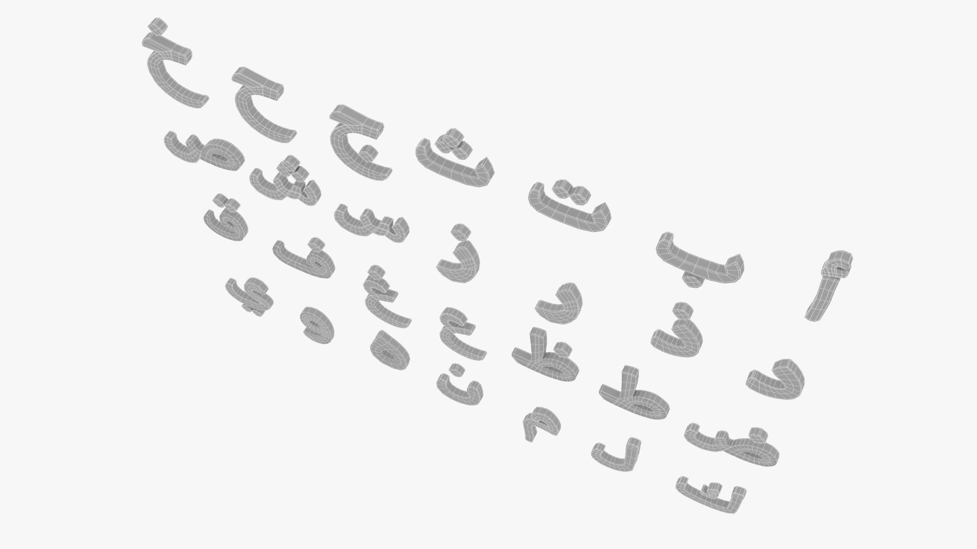 3D Arabic Colorful Letters Model - TurboSquid 1524185