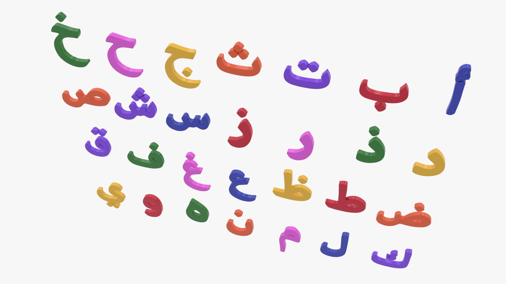 3D Arabic Colorful Letters Model - TurboSquid 1524185