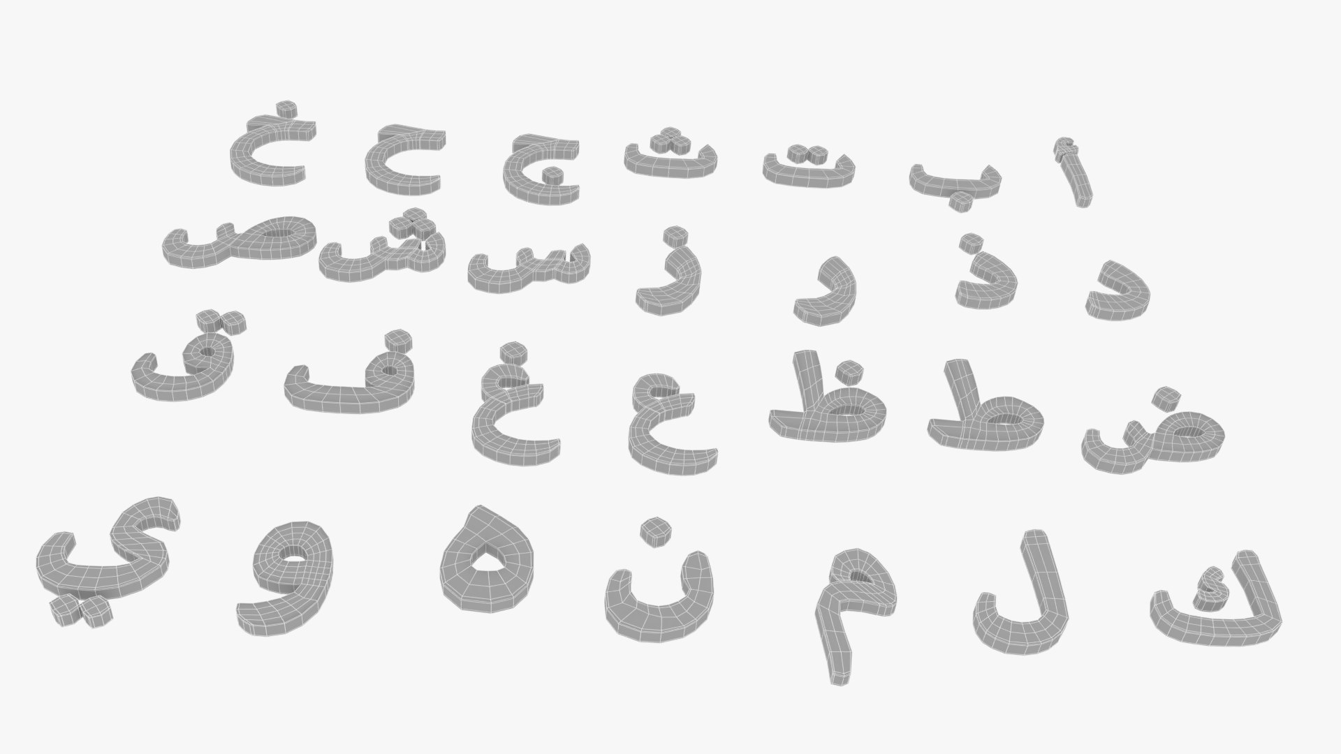 3D Arabic Colorful Letters Model - TurboSquid 1524185