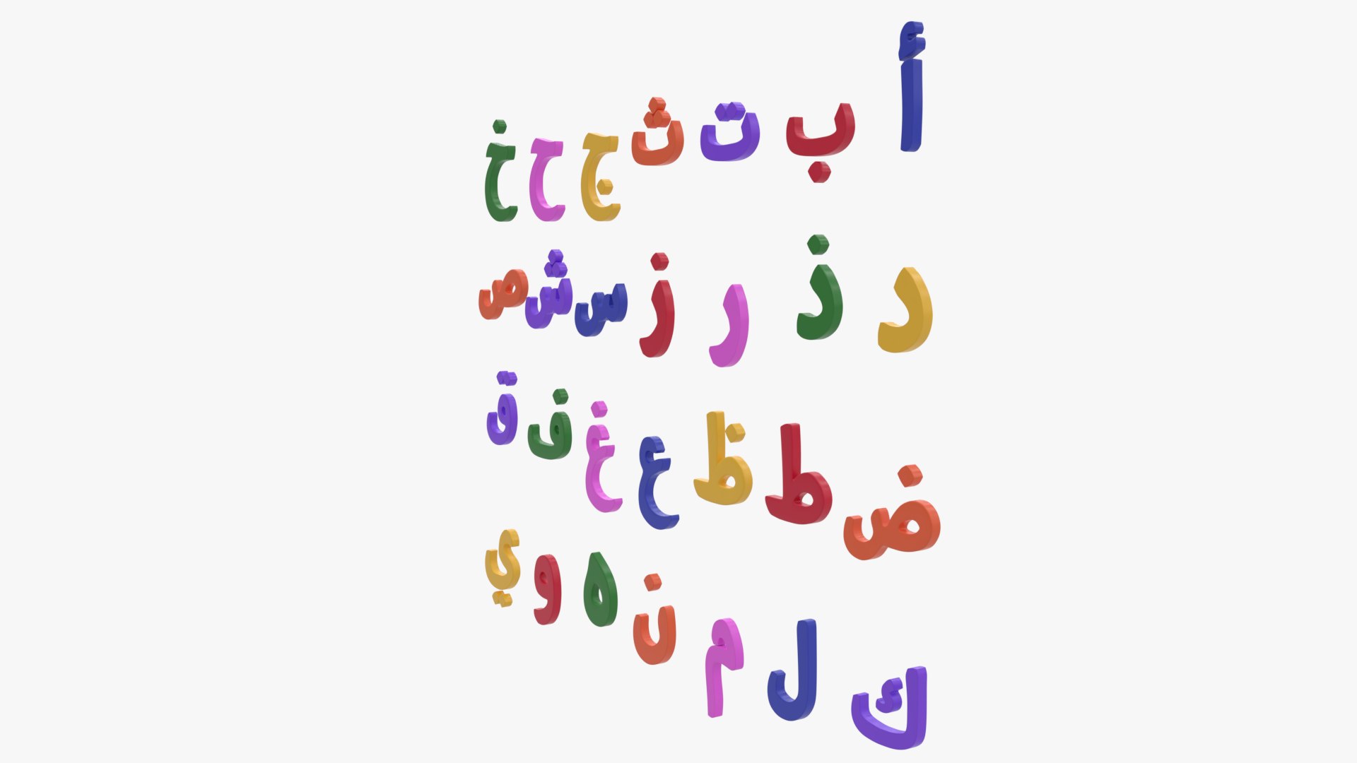 3D Arabic Colorful Letters Model - TurboSquid 1524185