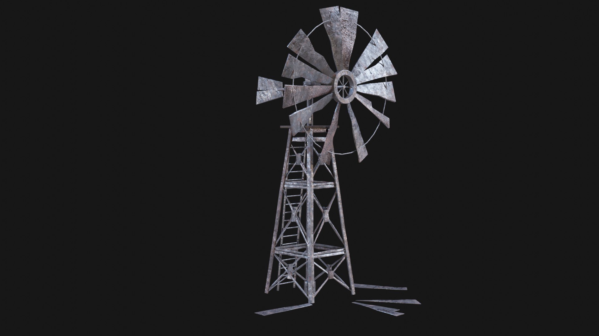 POST APO IMPROVISED WINDMILL WIND TURBINE GENERATOR SURVIVAL 3D Model ...