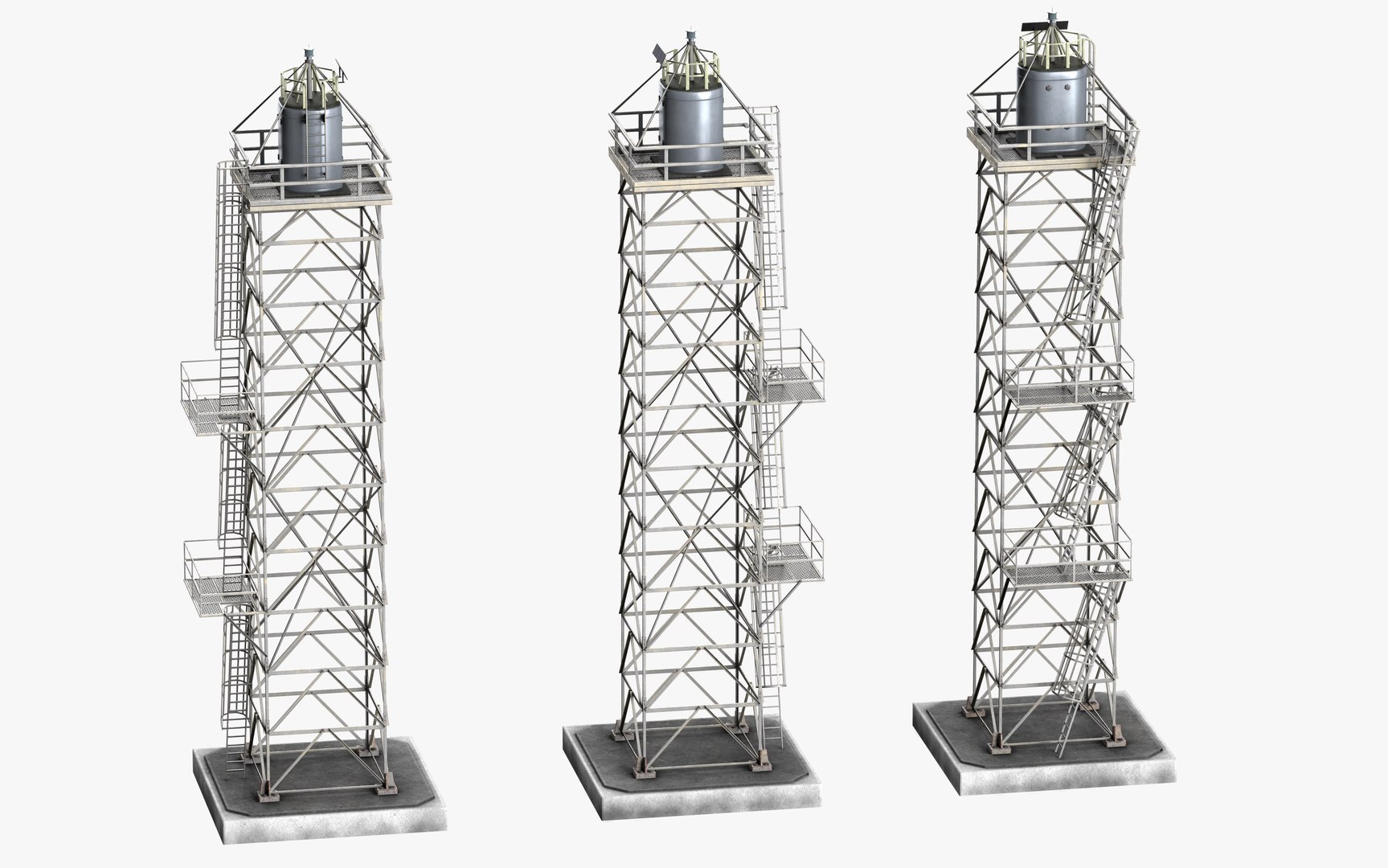3D Steel Tower Metal Water Tower Lighthouse Landmark - TurboSquid 2091217