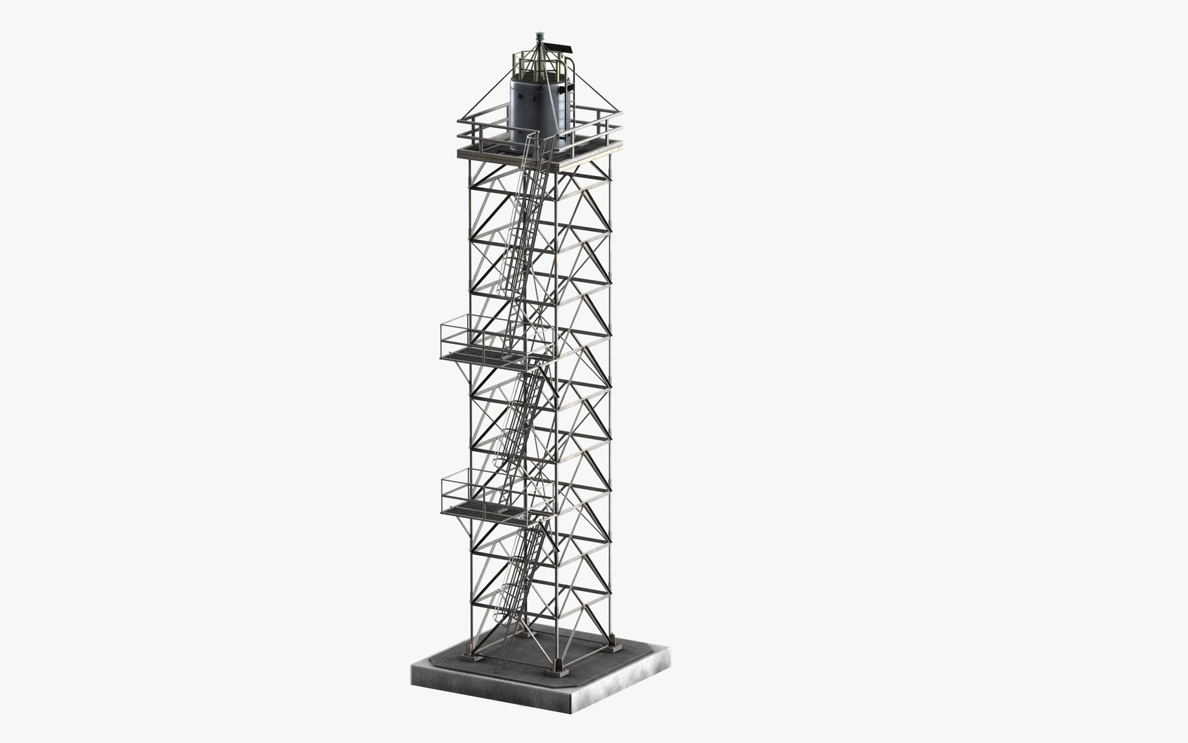 3D Steel Tower Metal Water Tower Lighthouse Landmark - TurboSquid 2091217