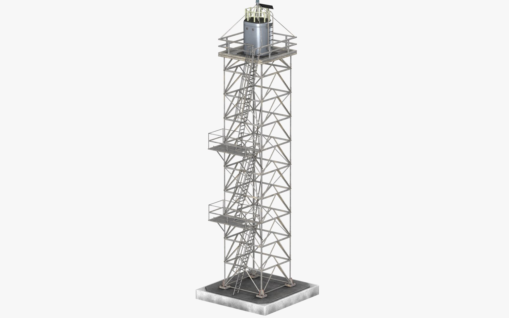 3D Steel Tower Metal Water Tower Lighthouse Landmark - TurboSquid 2091217