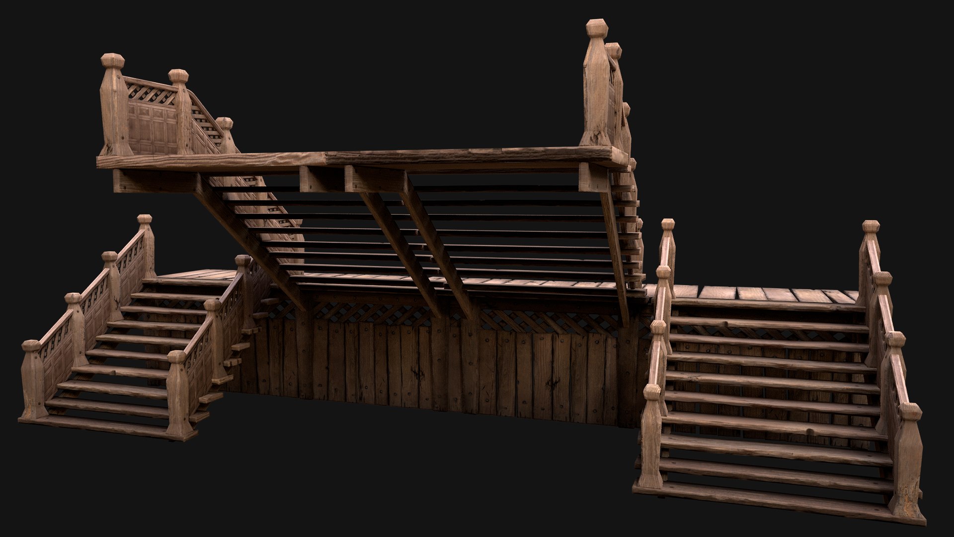 3D Medieval Staircase Stairwell - TurboSquid 2131814