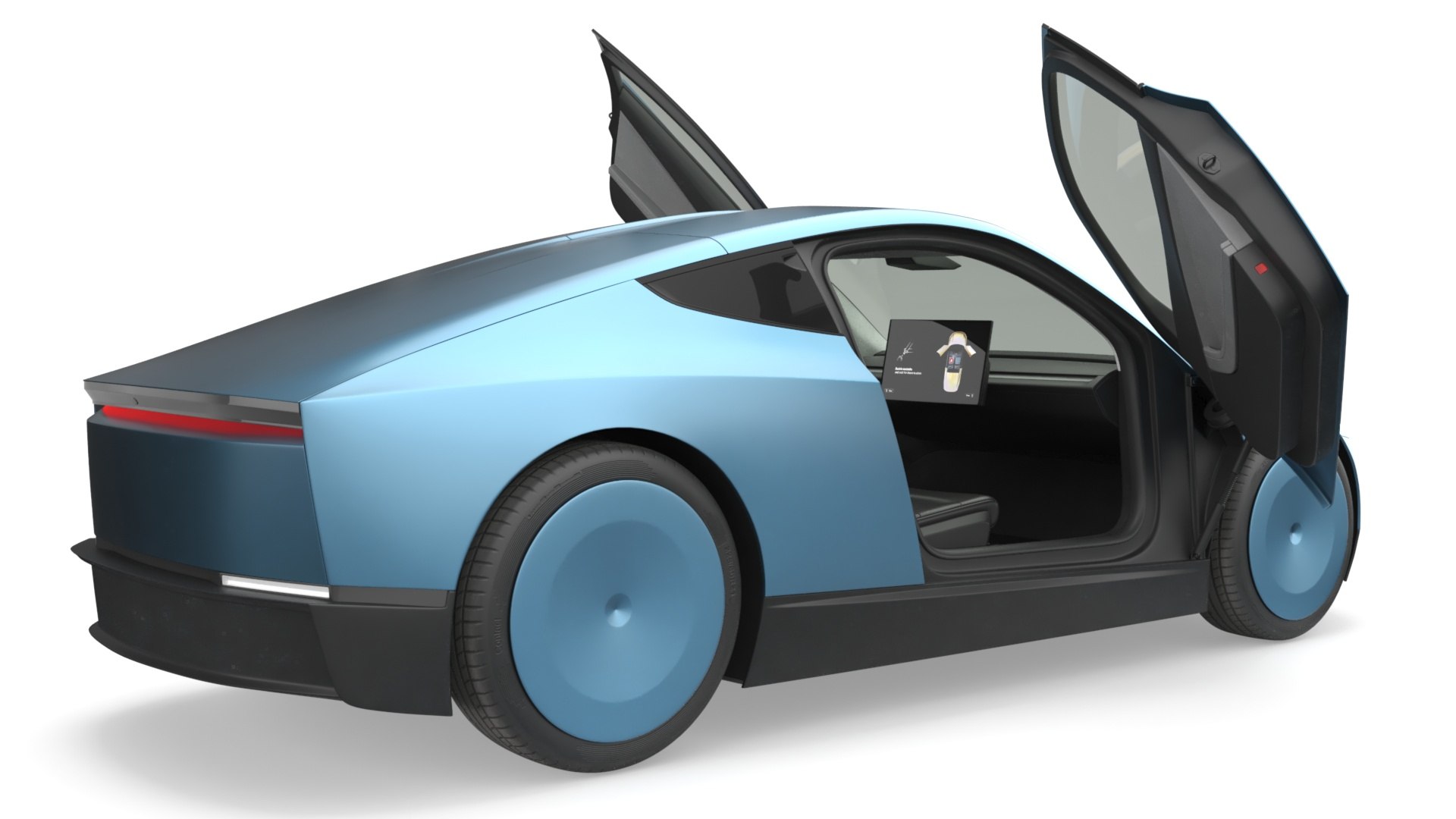 Electric Coupe Vehicle Blue Rigged For Maya 3D Model - TurboSquid 2339274