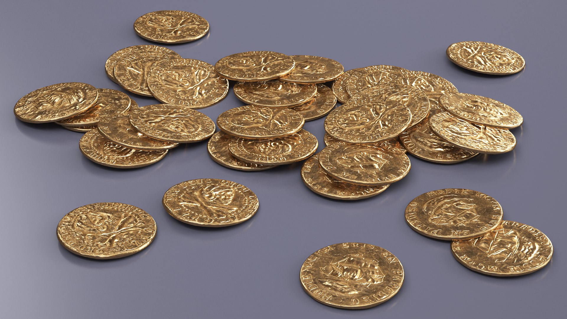 3D Treasure Pirate Gold Coin - TurboSquid 1775920