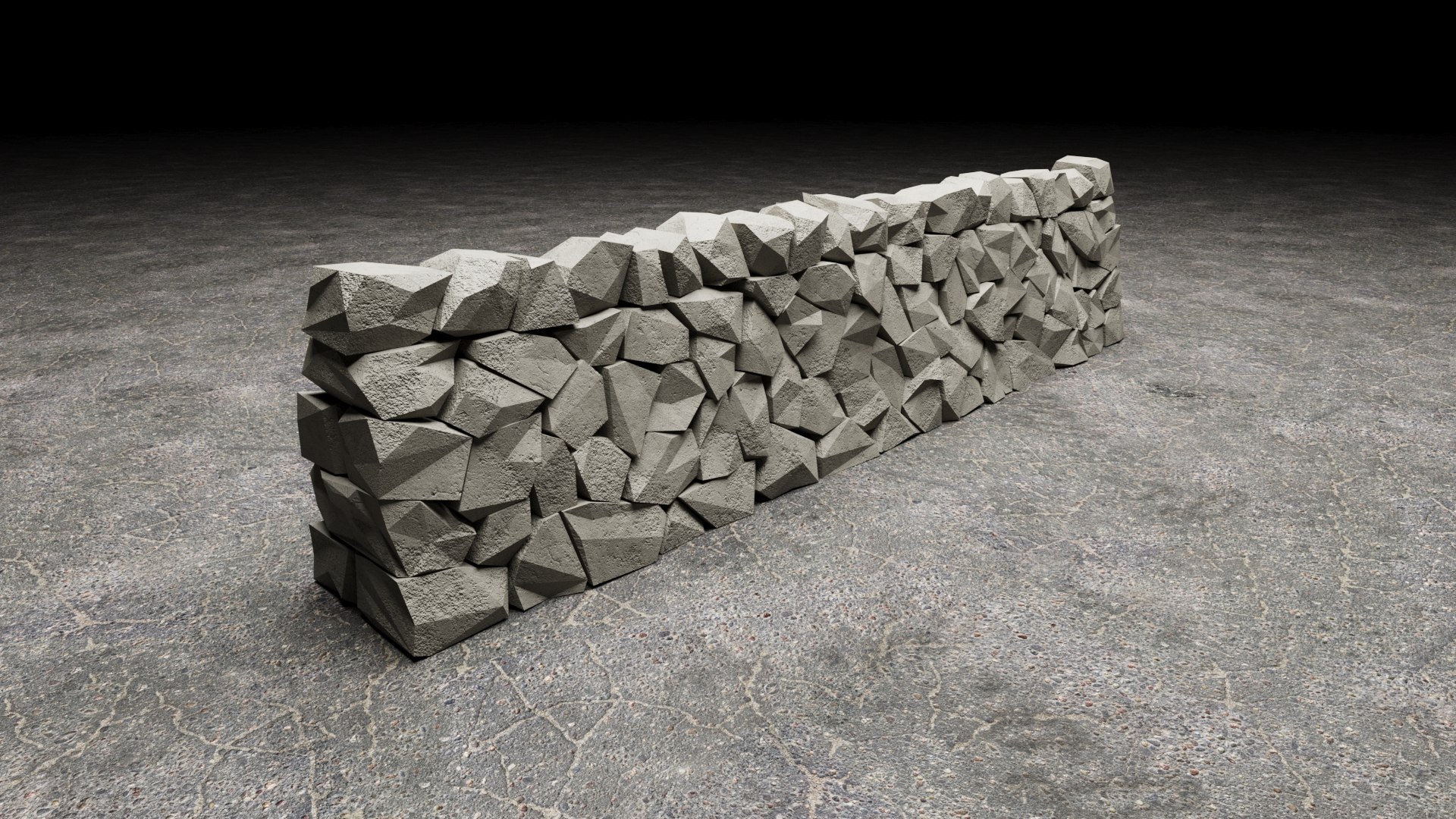 Stone Wall Low-poly 3D - TurboSquid 2177686